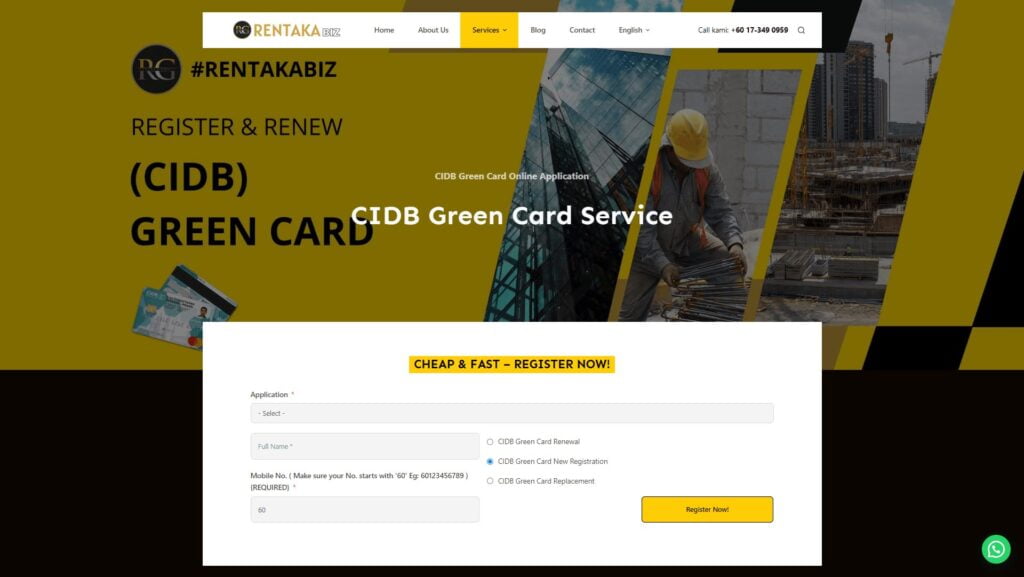{ How to Register CIDB Green Card Online: 7 Simple Steps } — RentakaBiz.com